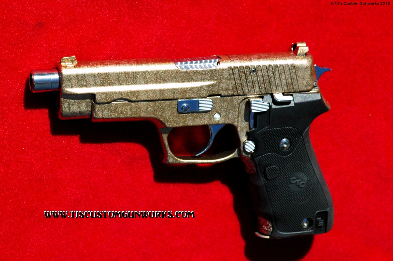 Exotic Custom Ultra Gold Marbled Sig Sauer P220 Duracoat!