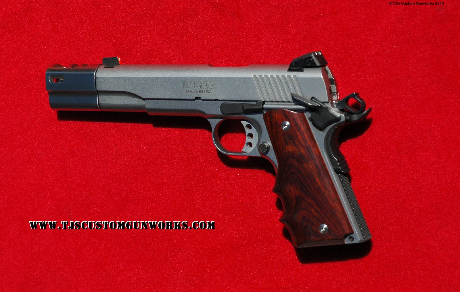 Custom Compensated Stainless / Chrome Ruger 1911 .45ACP