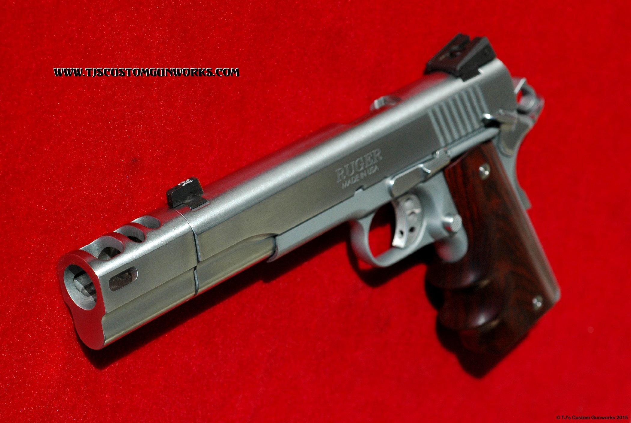 Custom Compensated Stainless / Chrome Ruger 1911 .45ACP