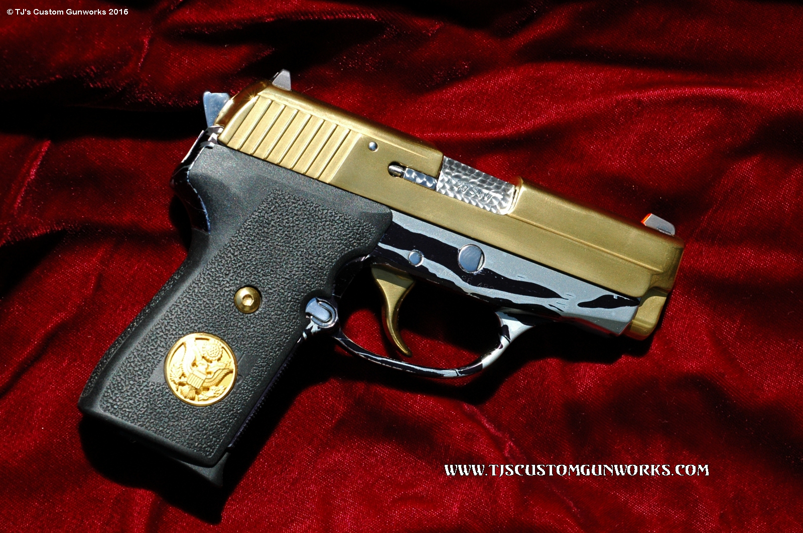 Extreme Custom Sig Sauer P239 .40 S&W Zebra & TiN-Gold