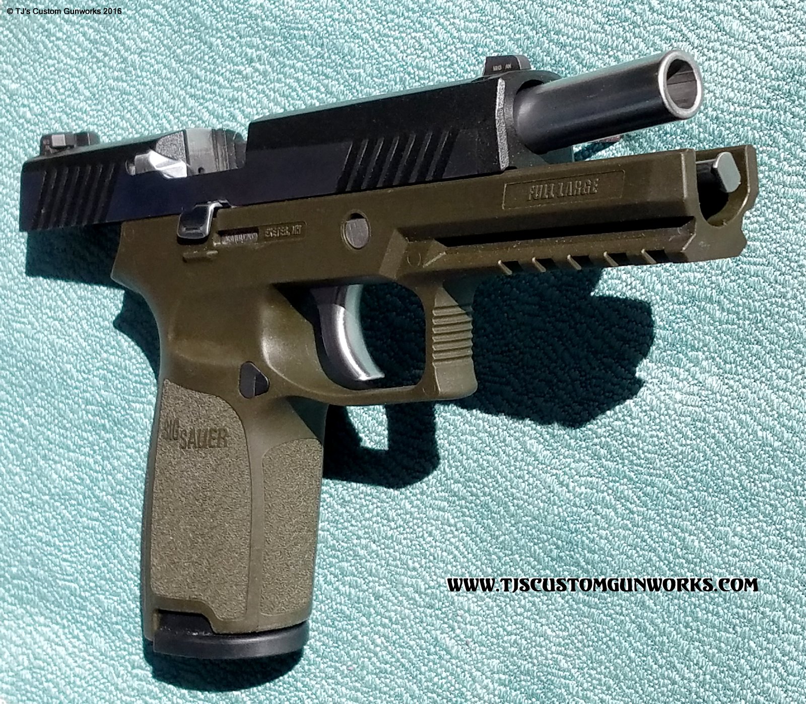 TJ's Custom Two-Tone "Equinox" 1/2 Polished Sig Sauer P320 .40S&W