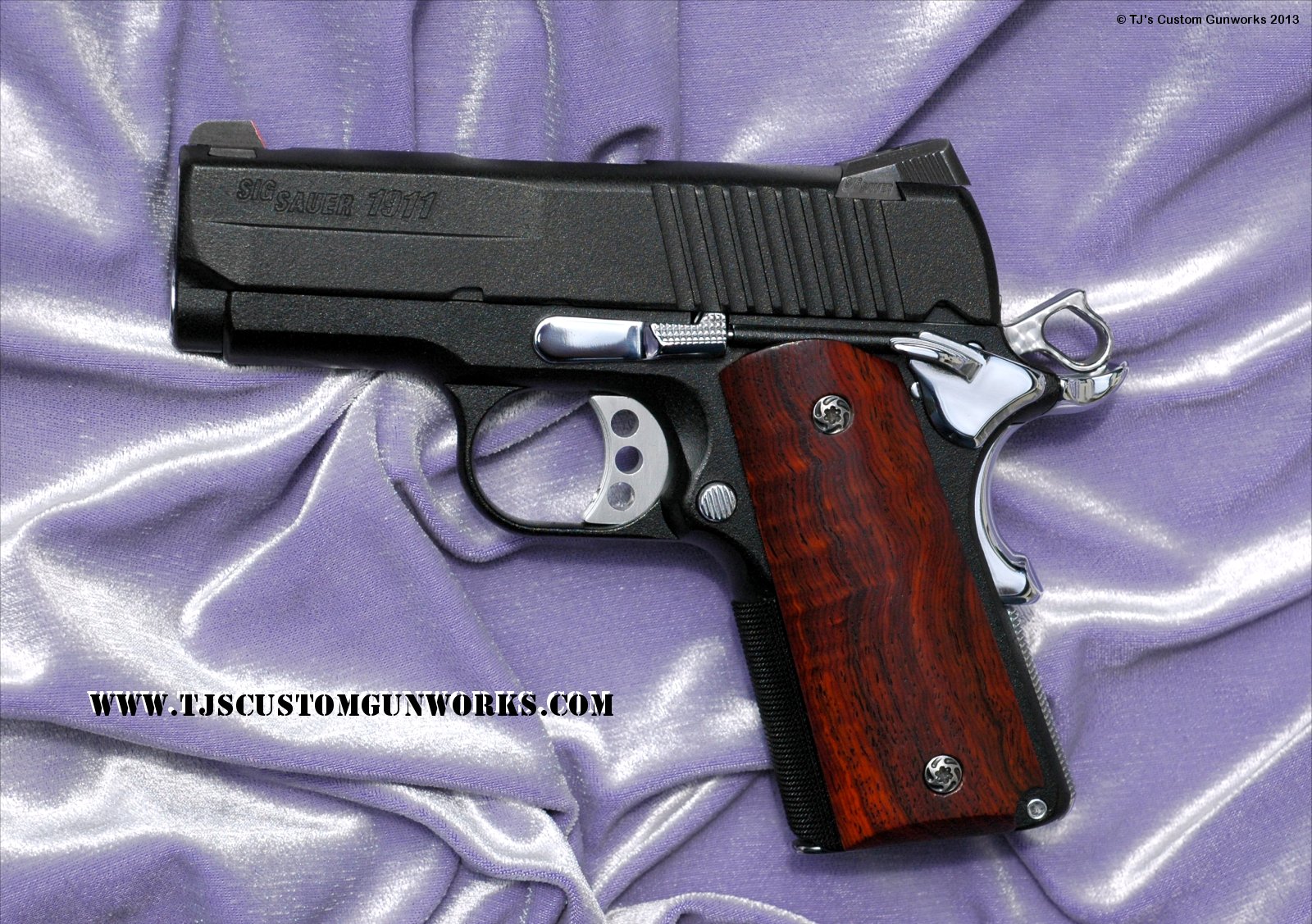 Full Custom Black Teflon Jewelled Sig Sauer 1911 Compact .45