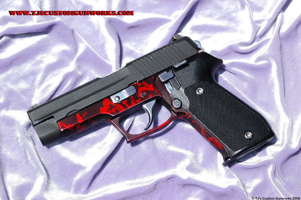 Sig Sauer P220 Custom Red & Black Anodized Frame